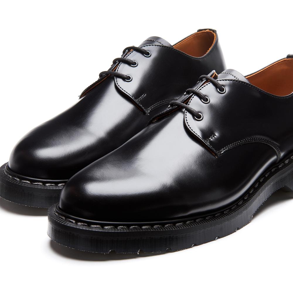SOLOVAIR - BLACK SMOOTH LEATHER SHOE (L3995) (3 EYELET)
