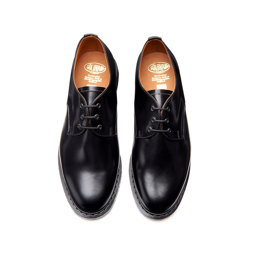 SOLOVAIR - BLACK SMOOTH LEATHER SHOE (L3995) (3 EYELET)
