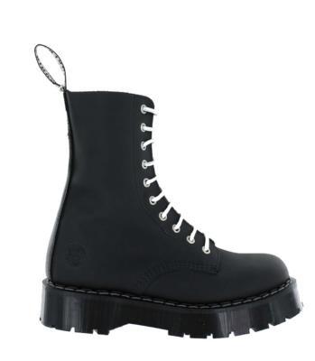 Grinders - Alice X Black Greasy Leather With Double Sole Unit (10 Eyelet)