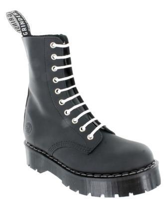 Grinders - Alice X Black Greasy Leather With Double Sole Unit (10 Eyelet)