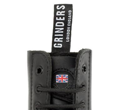 Grinders - Attitude (black Waxy Leather)(10 Eyelet)
