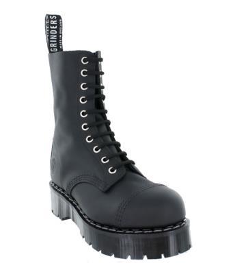 Grinders - Bulldog X Black Greasy Leather Boot With Double Sole Unit ...