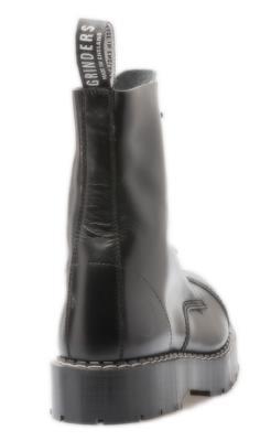 Grinders - Bulldog X Black Smooth Leather Boot (10 Eyelet)