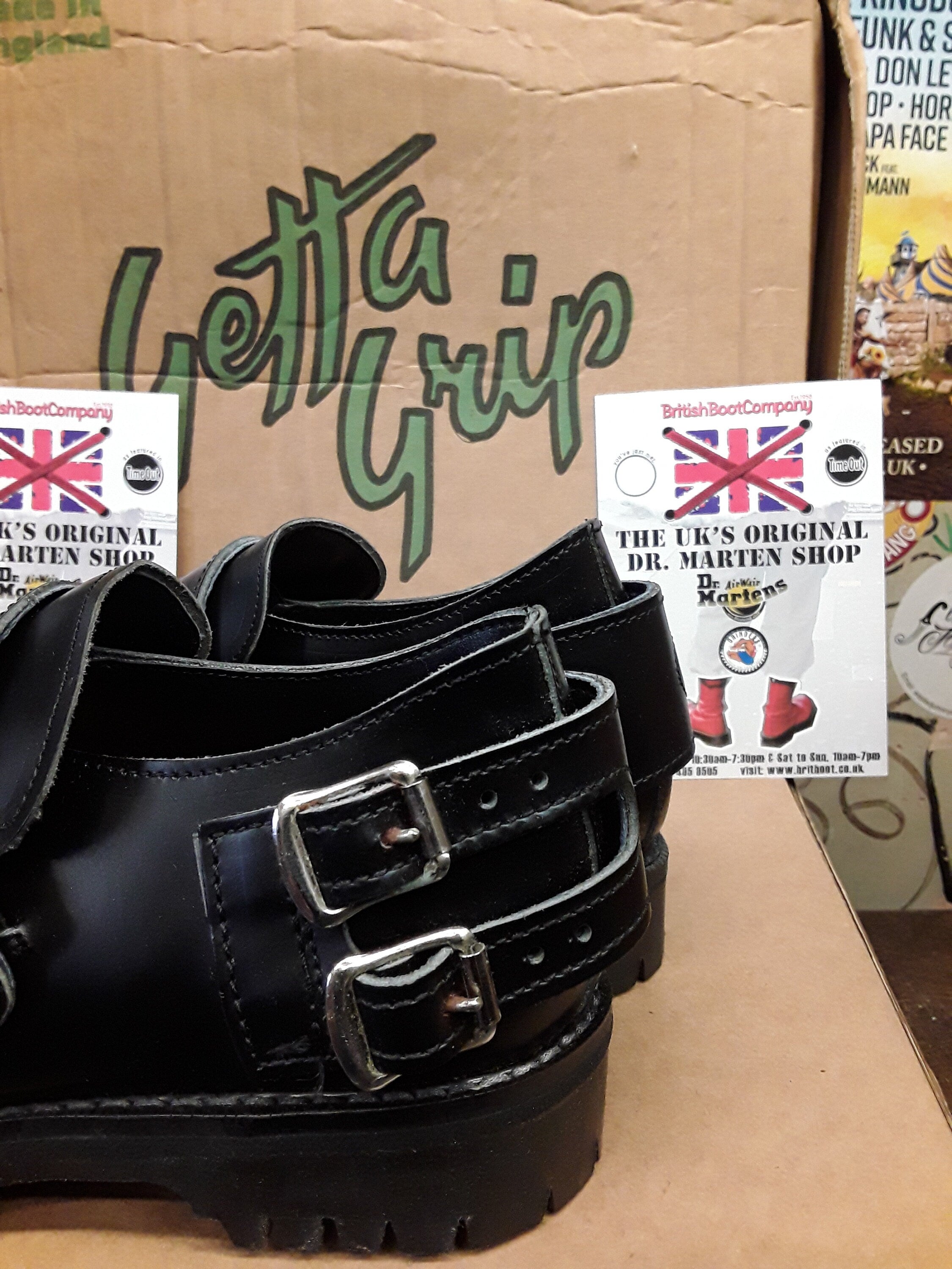 Dr Marten Getta Grip // Made in England / Black Buckle Engineer Shoes