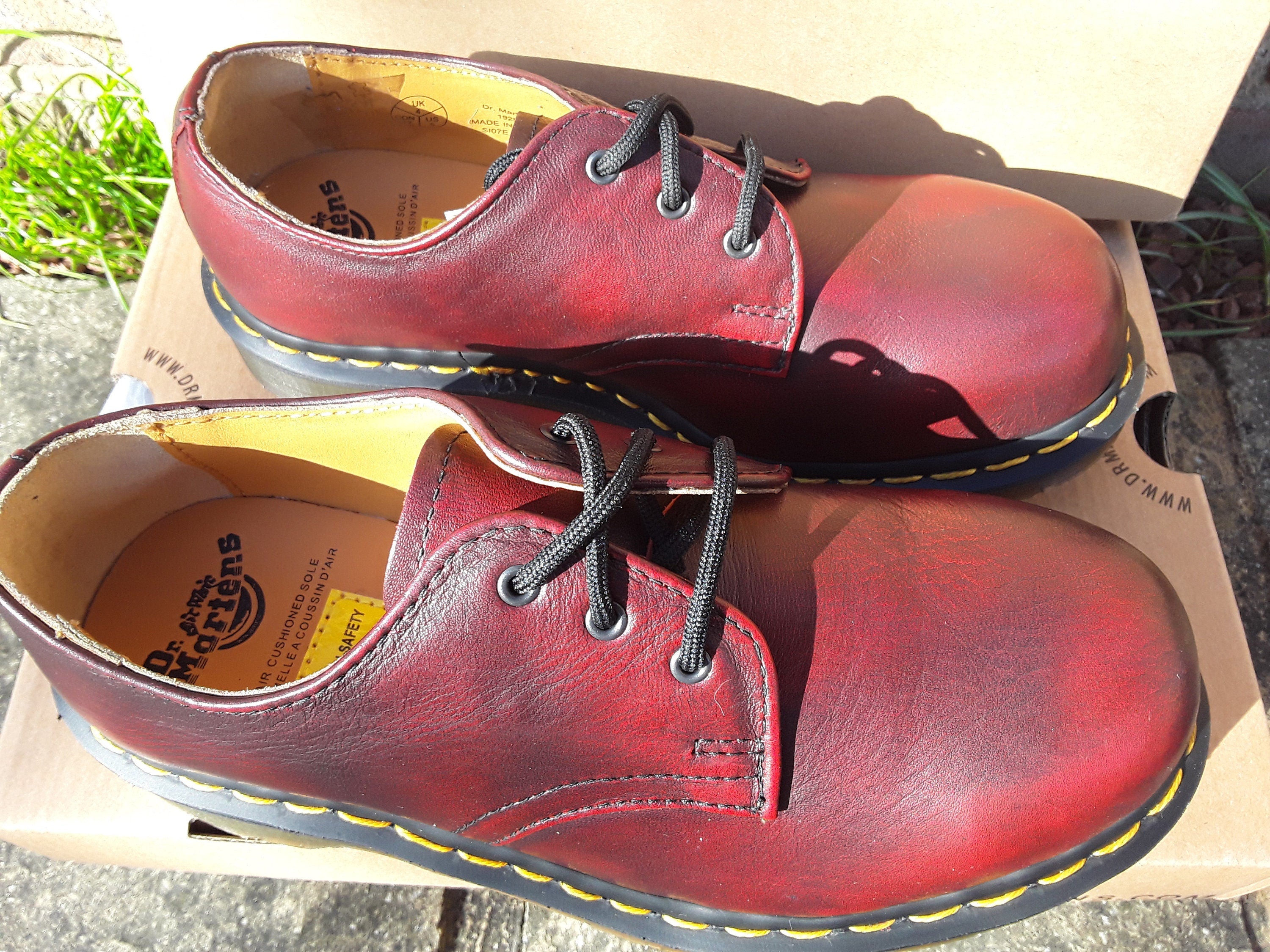 Dr Martens Deep Red Vintage, 3 hole steel toe Shoes, SIZE UK3 to UK6 ...