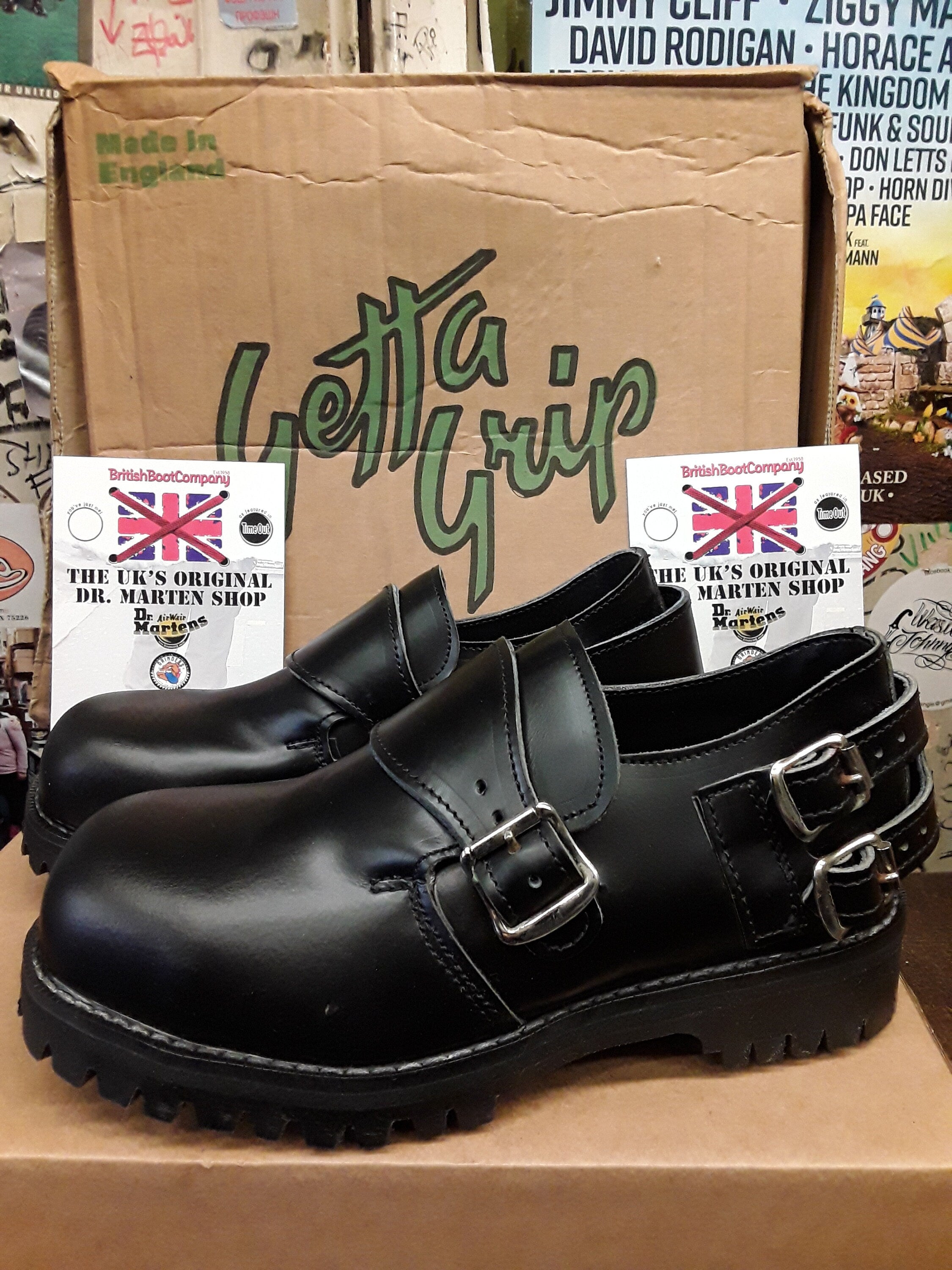 Dr Marten Getta Grip // Made in England / Black Buckle Engineer Shoes