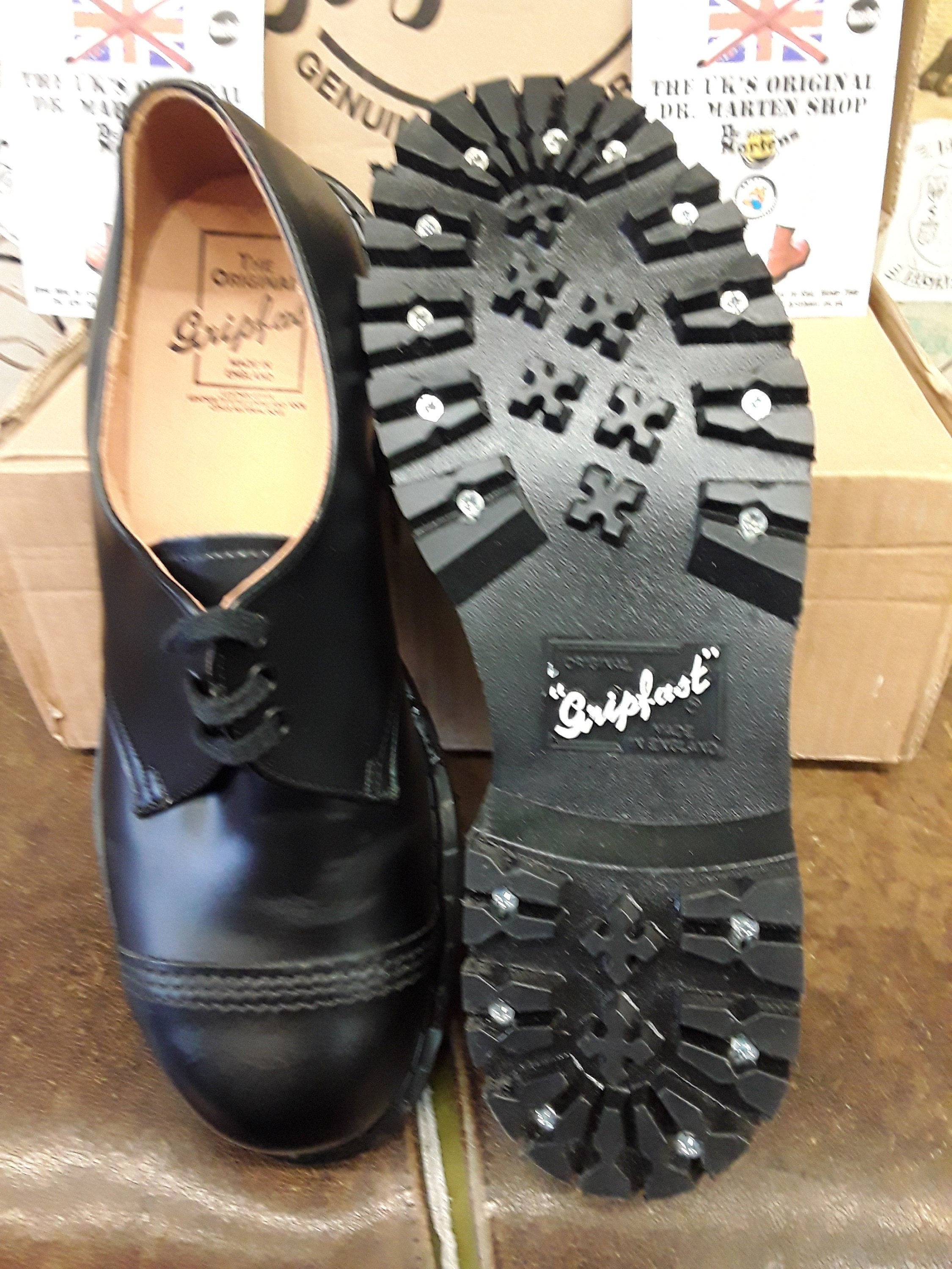 Original Gripfast Vintage / Size UK9-10/ Made in England / 3 Hole Shoes ...
