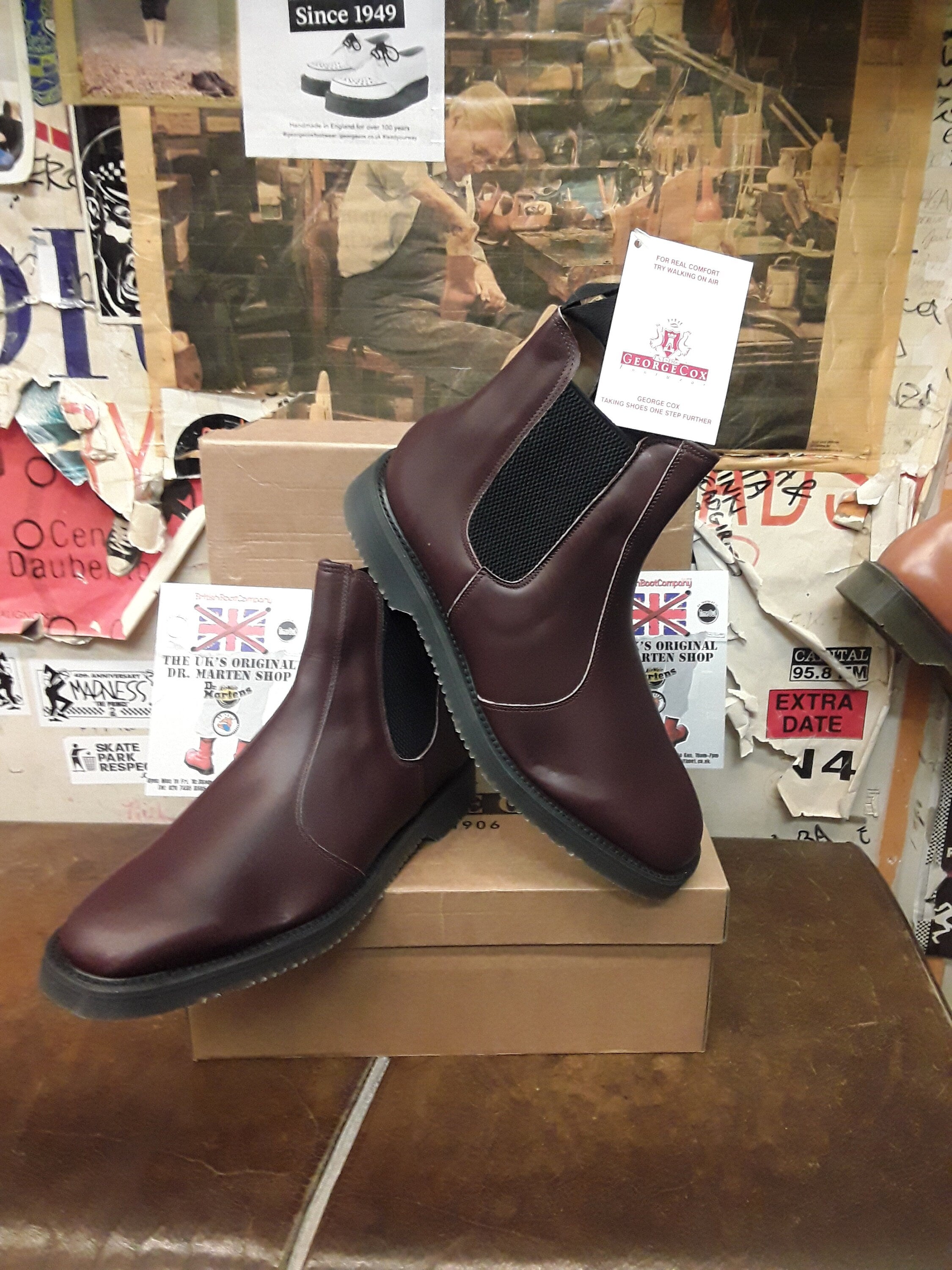George Cox Dodford, Made in England, Burgundy Full Grain, Chelsea Boots ...