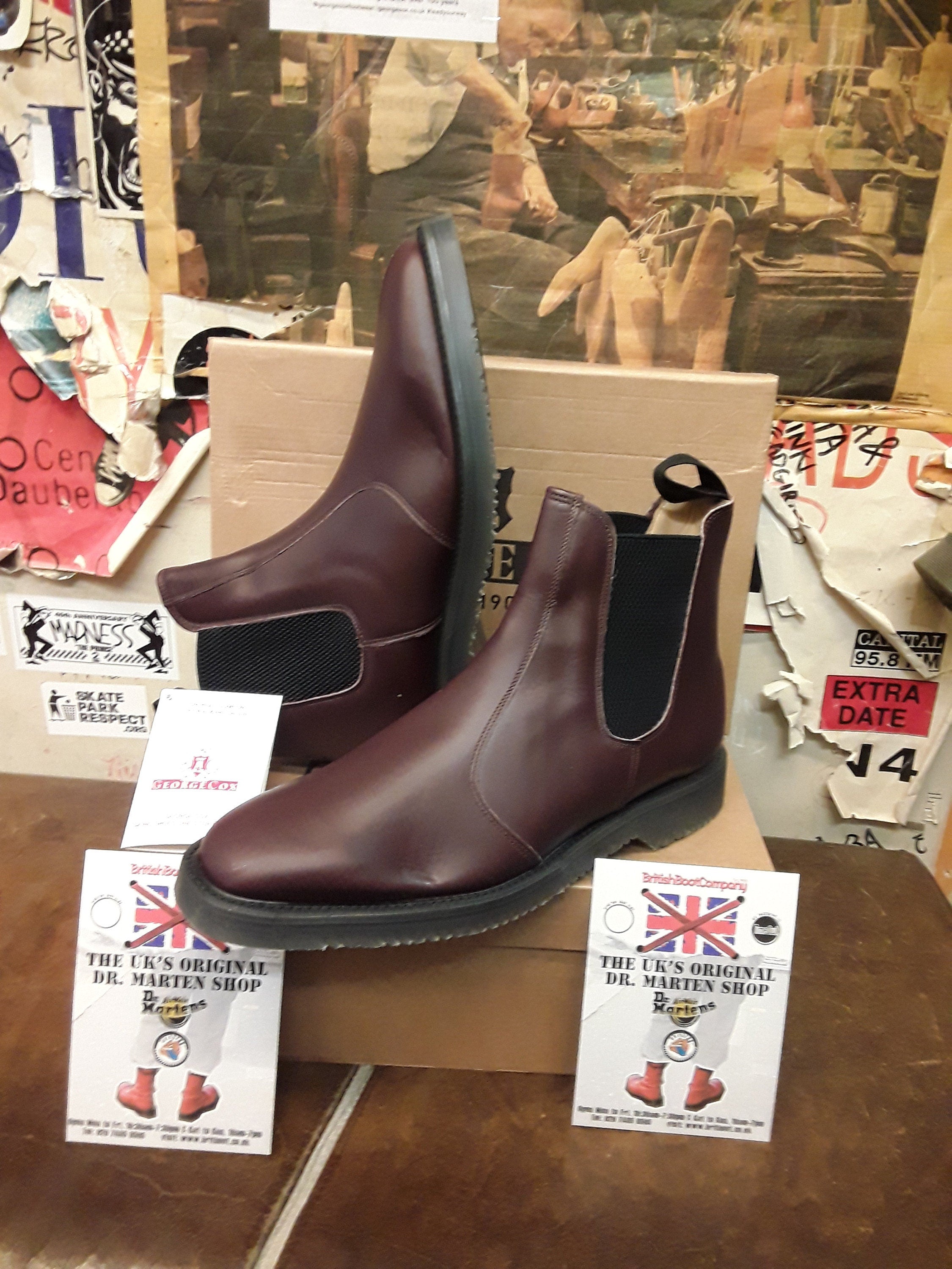 George Cox Dodford, Made in England, Burgundy Full Grain, Chelsea Boots ...