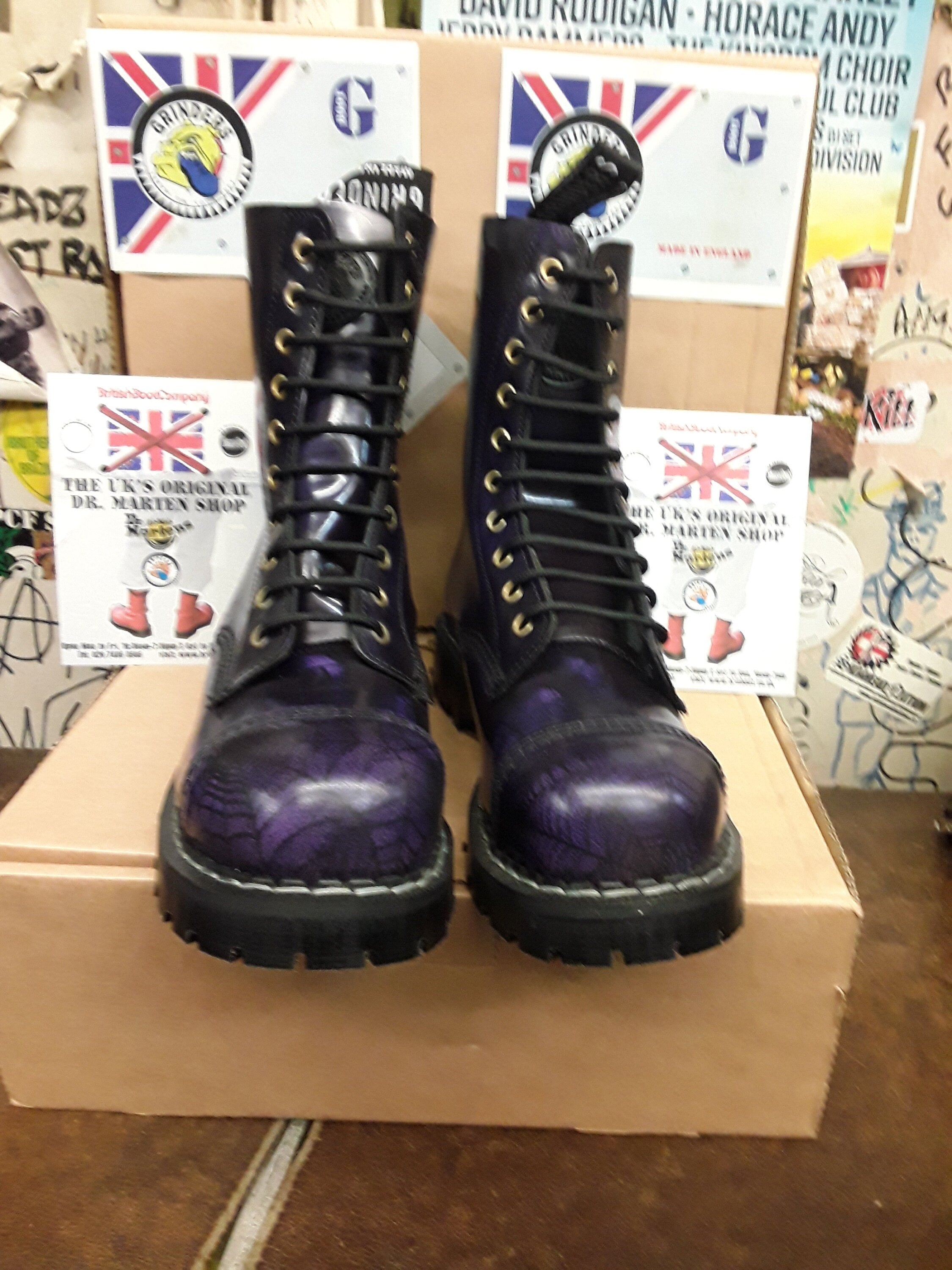 Grinders Stag Purple Spider 10 Hole Made in England Sizes 3 and 5