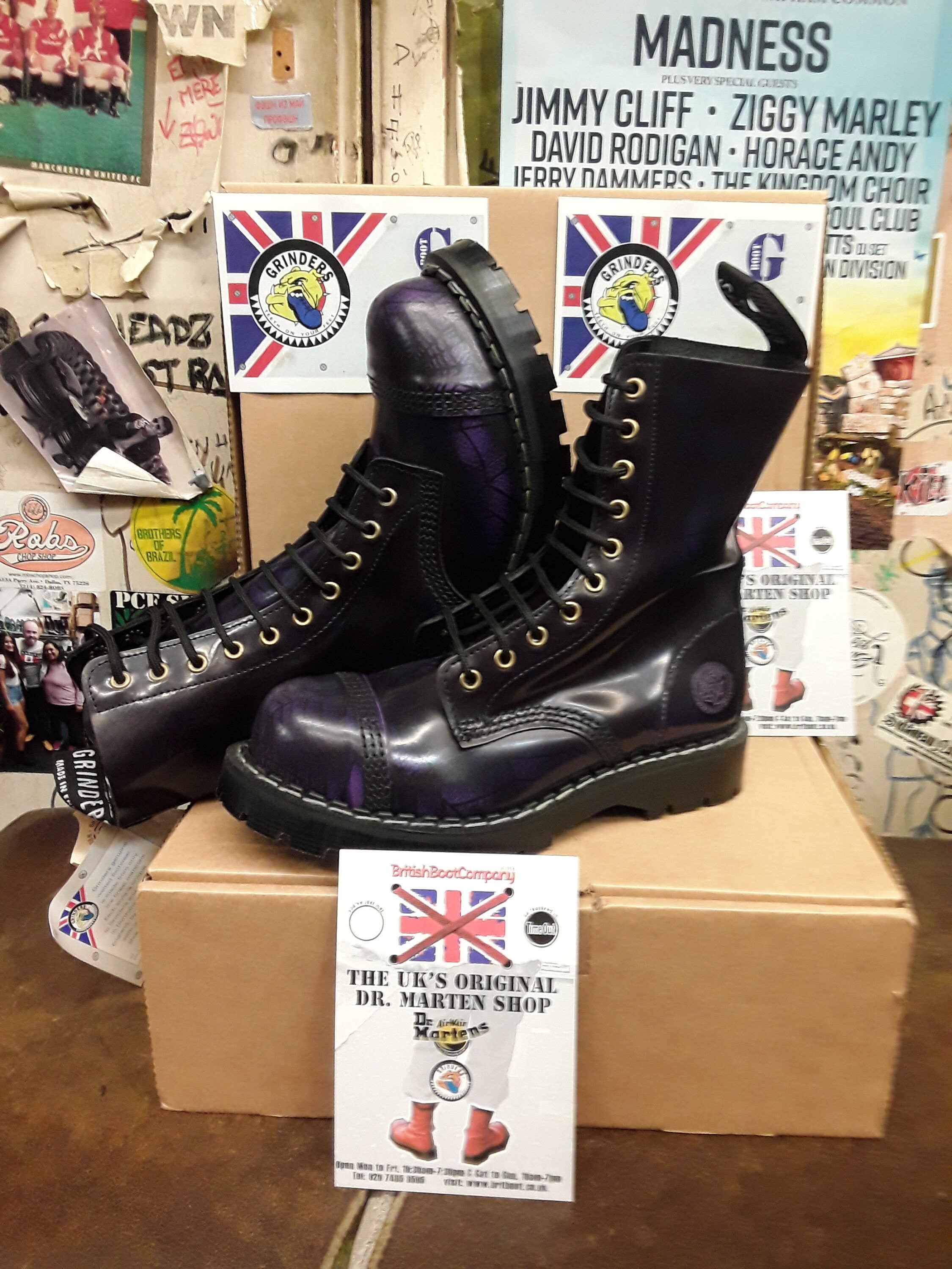 Grinders Stag Purple Spider 10 Hole Made in England Sizes 3 and 5