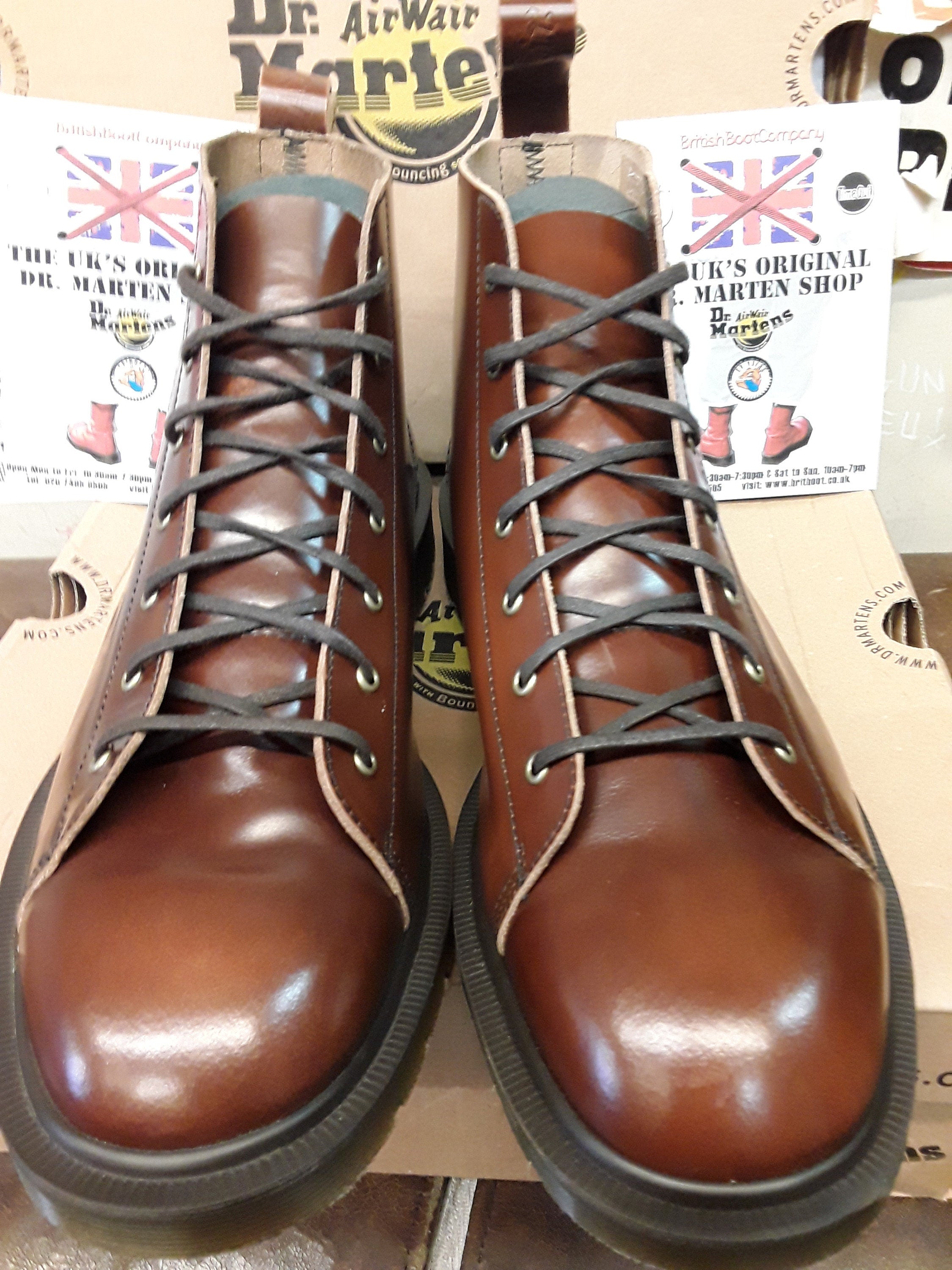 Dr Martens Les Monkey Boots, Made in England, Brown Polished Leather, 7 ...