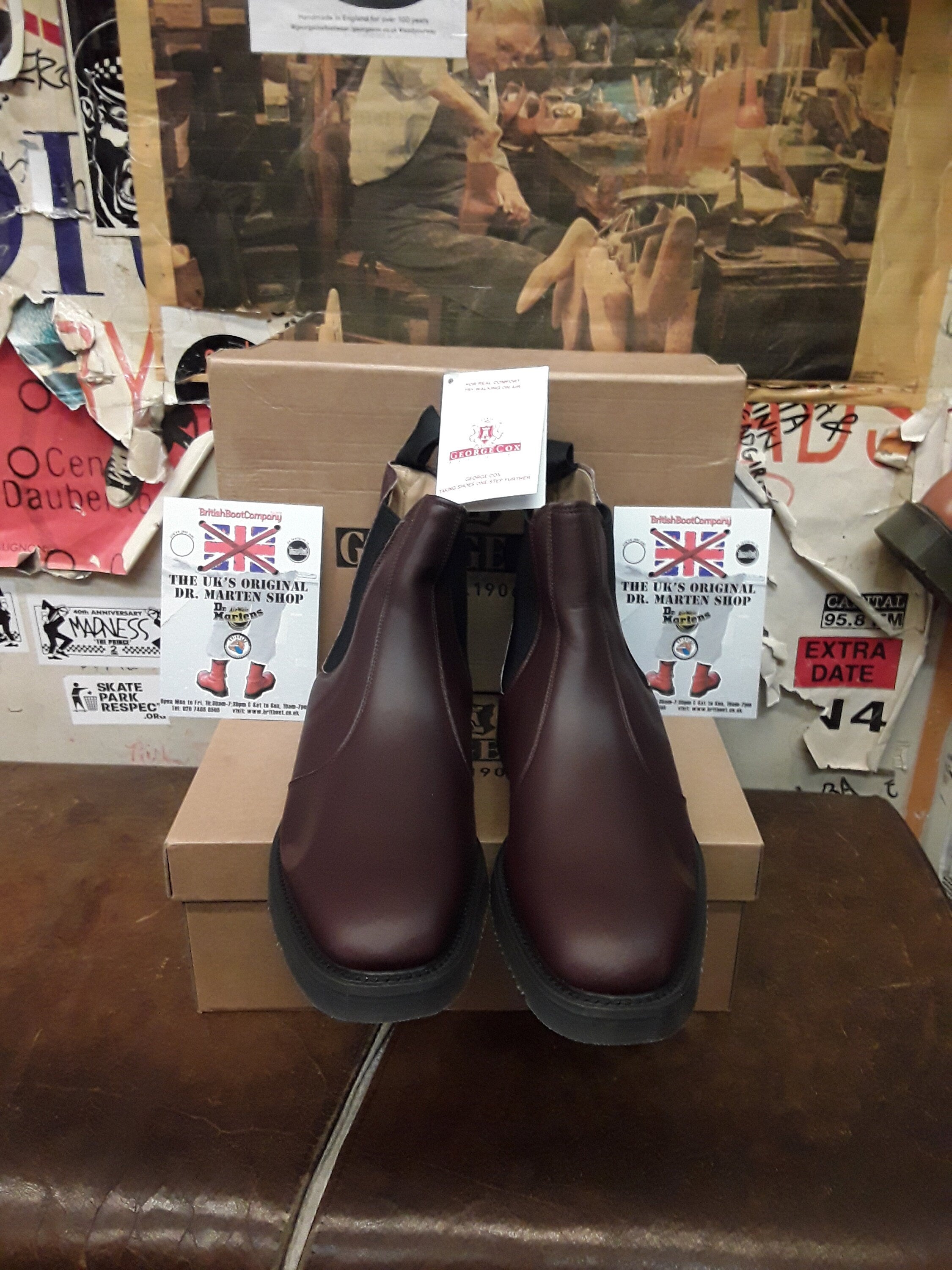 George Cox Dodford, Made in England, Burgundy Full Grain, Chelsea Boots ...
