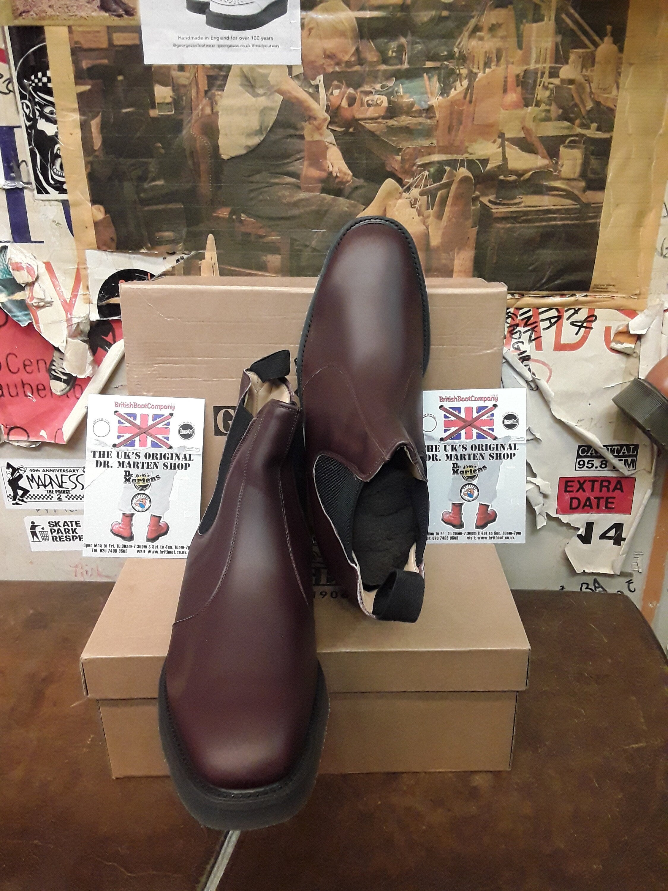 George Cox Dodford, Made in England, Burgundy Full Grain, Chelsea Boots ...