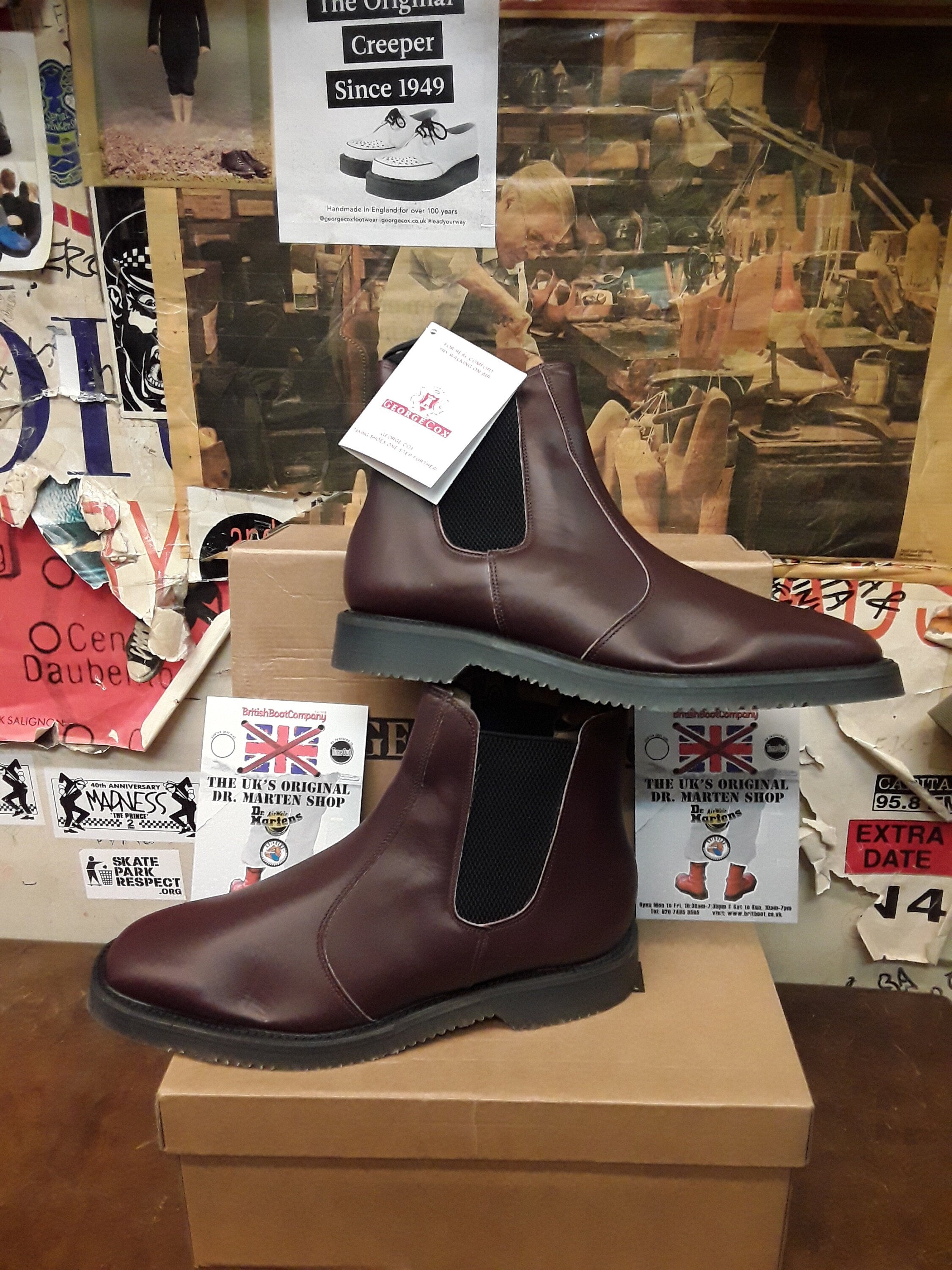 George Cox Dodford, Made in England, Burgundy Full Grain, Chelsea Boots ...