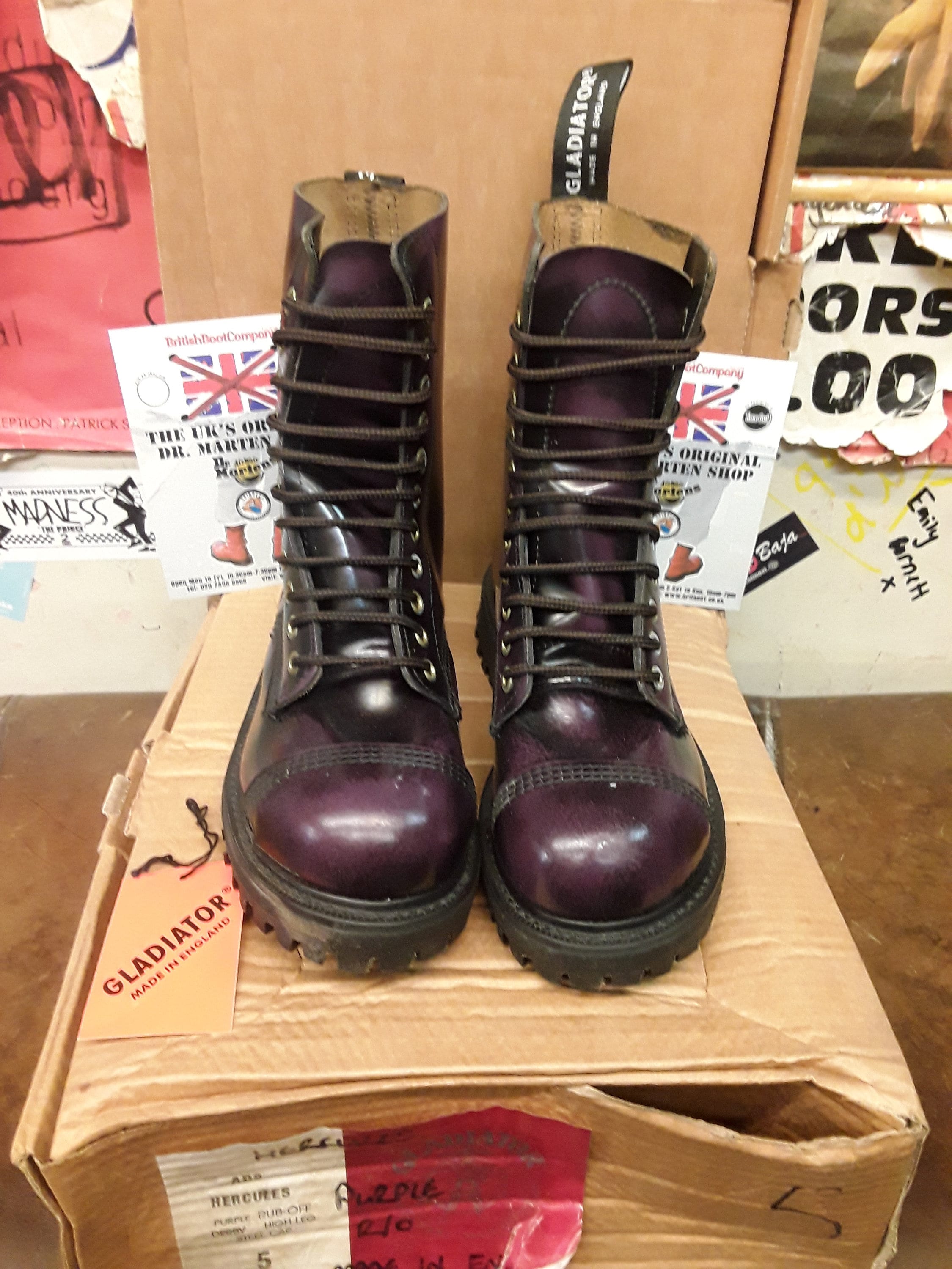 Gladiator Hercules Purple Rub Off Leather, 11 Hole, Made in England ...