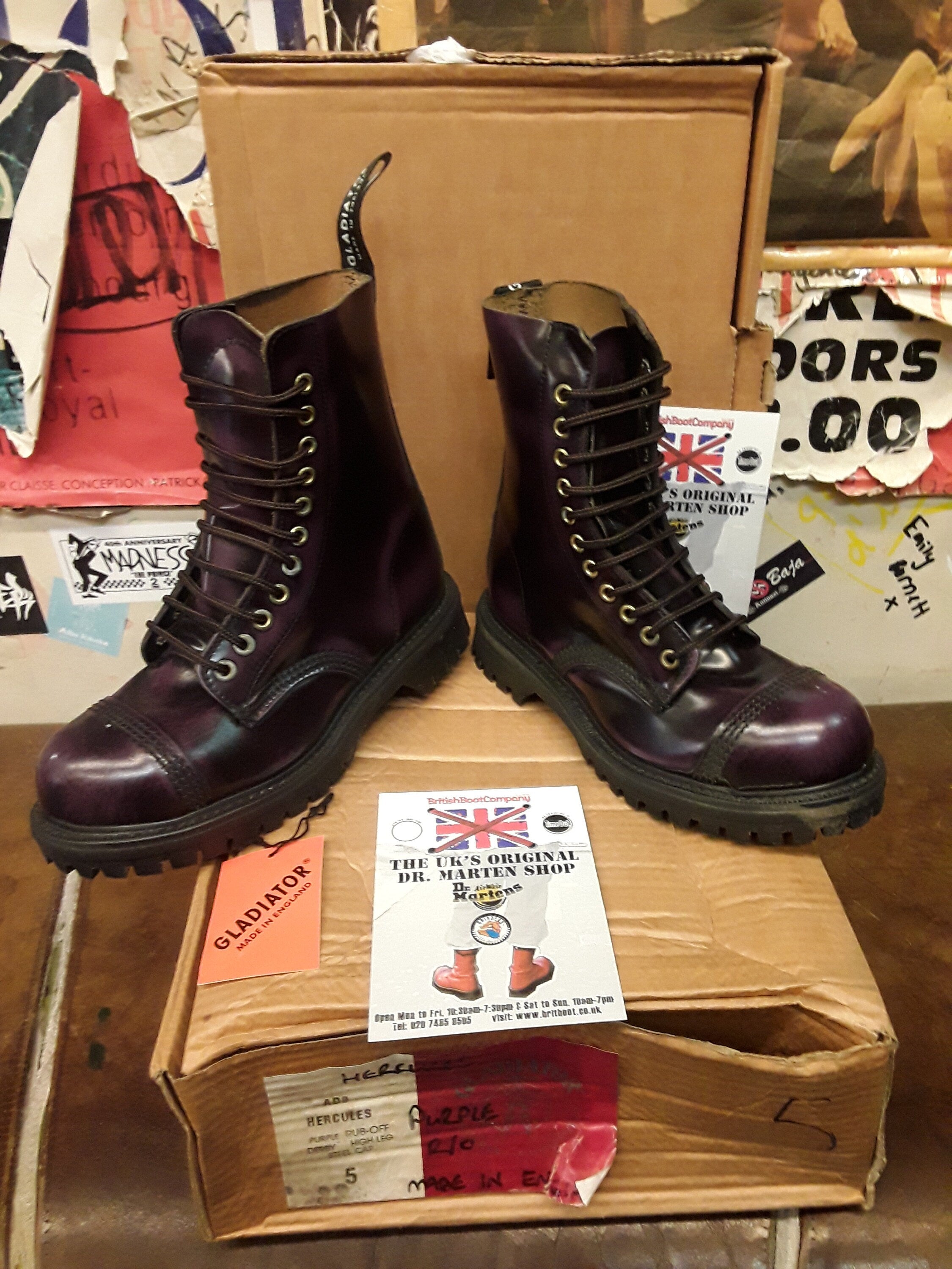 Gladiator Hercules Purple Rub Off Leather, 11 Hole, Made in England ...
