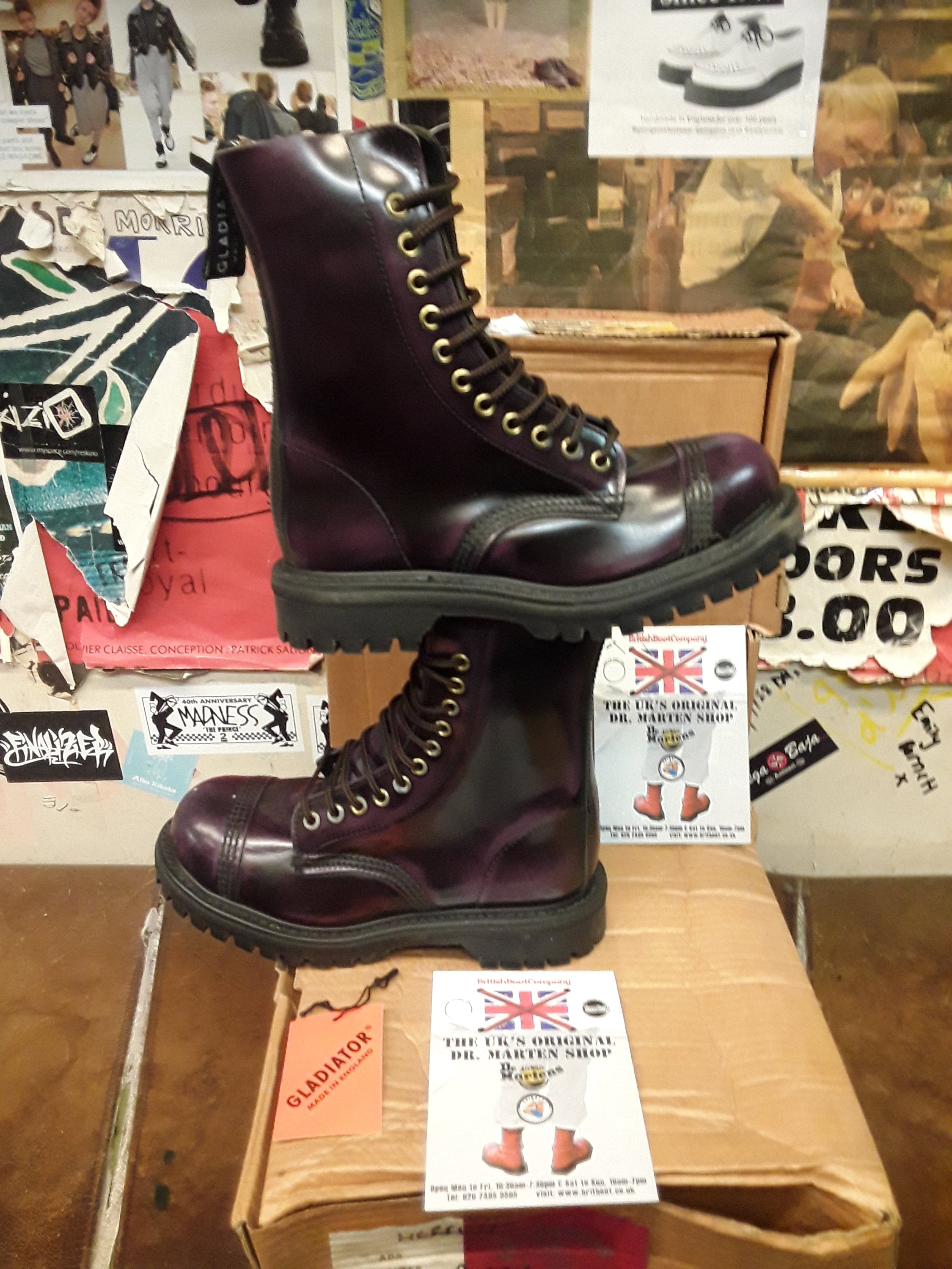Gladiator Hercules Purple Rub Off Leather, 11 Hole, Made in England ...