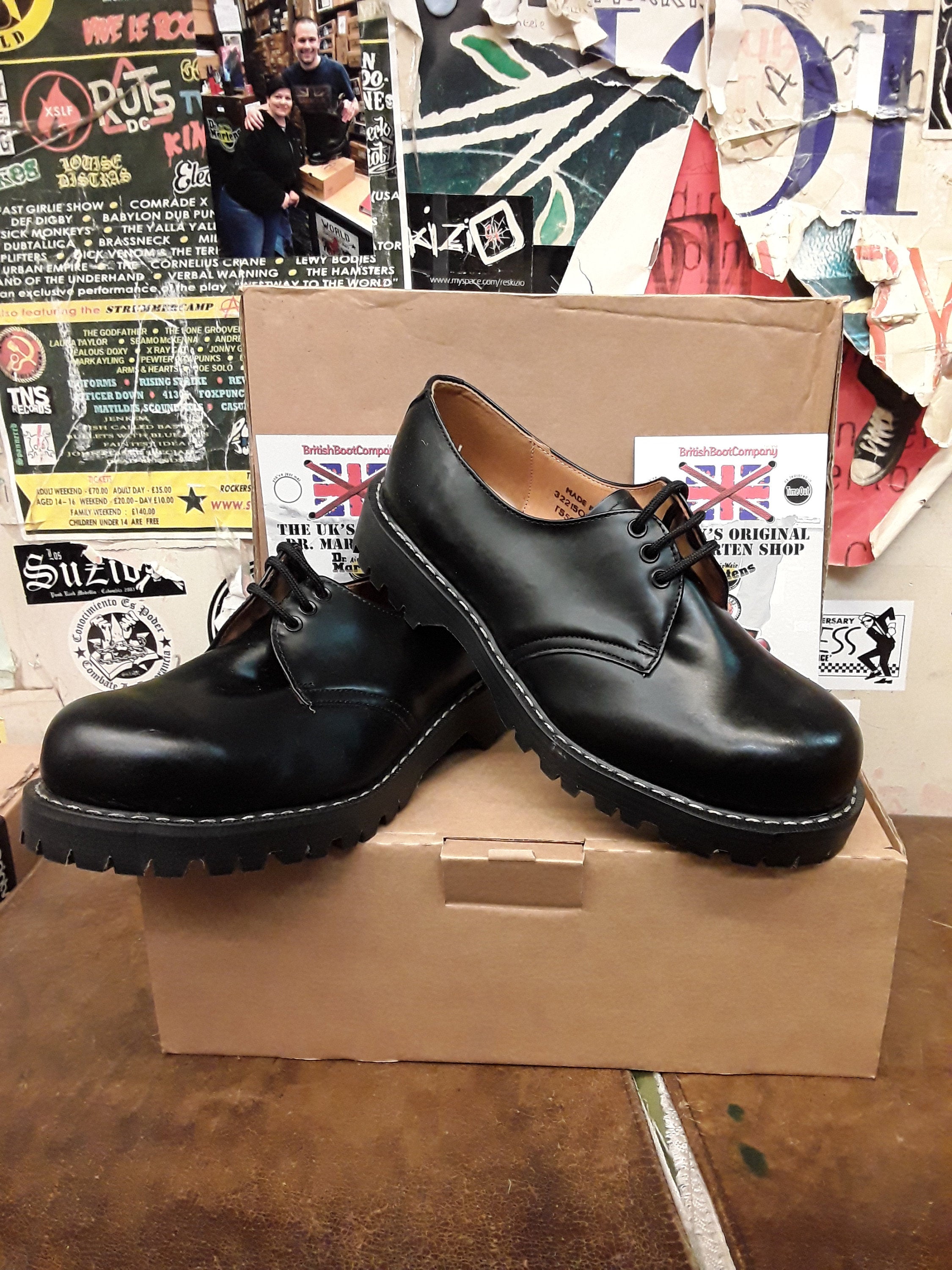 Treadair Steel Shoes, Vintage 90's, Made in England, Mens Leather Shoes ...