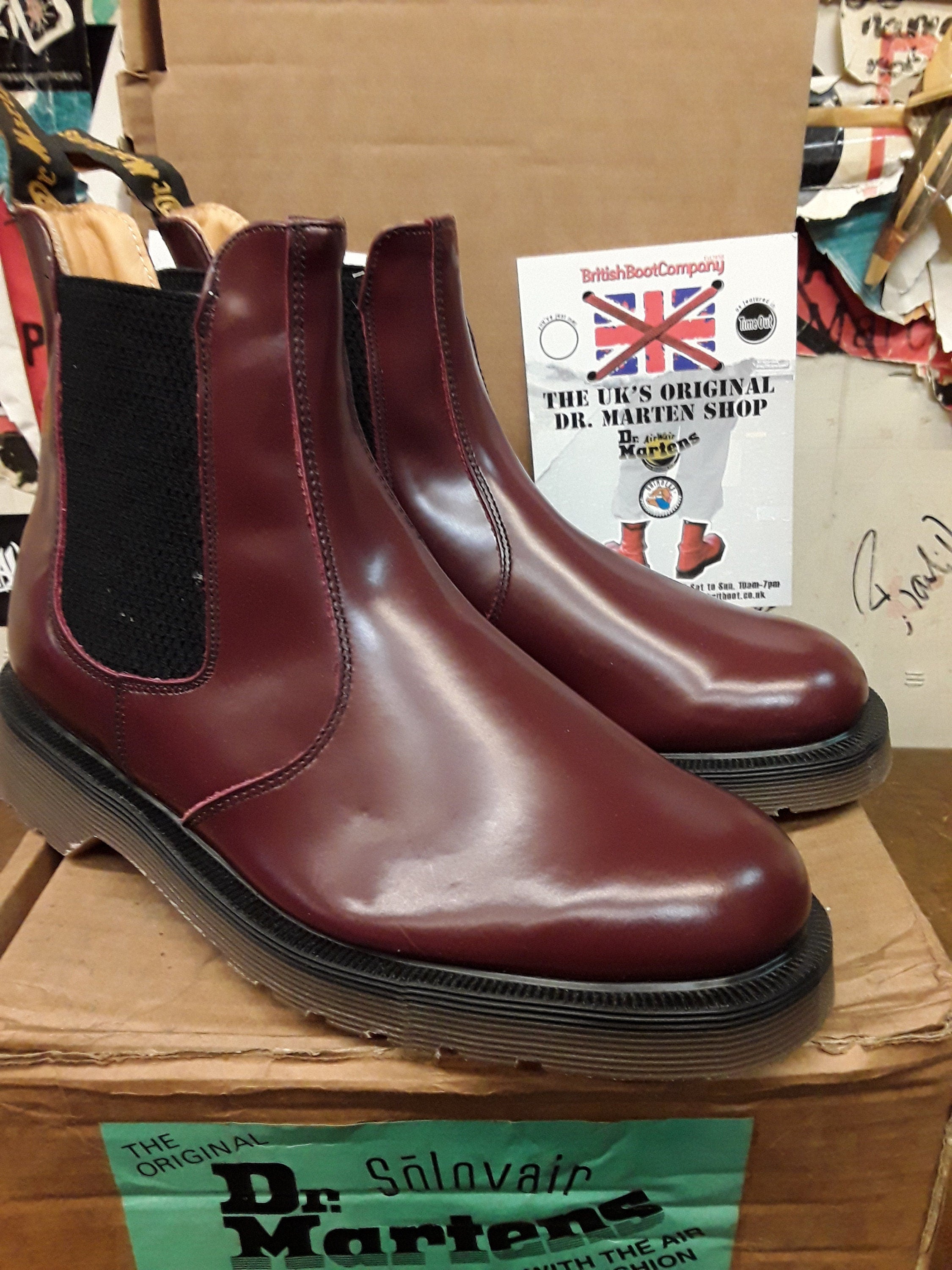 Solovair Dr Martens Made in England Oxblood Chelsea Boots Sizes 3 and 5