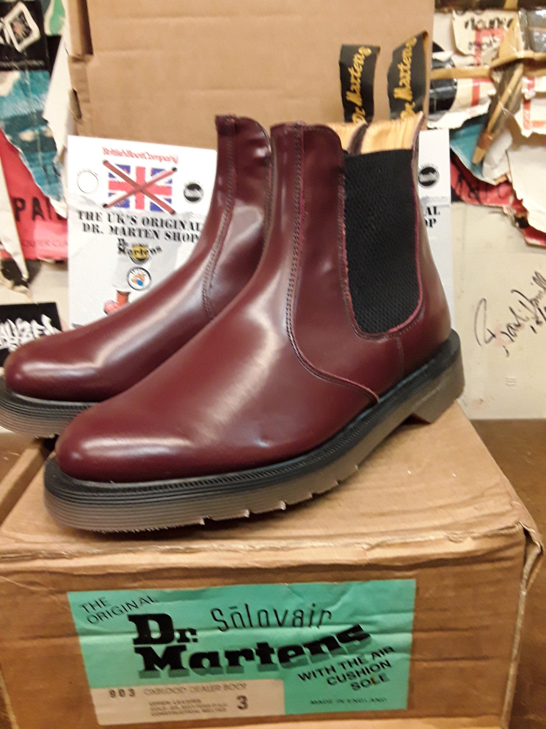 Solovair Dr Martens Made in England Oxblood Chelsea Boots Sizes 3 and 5
