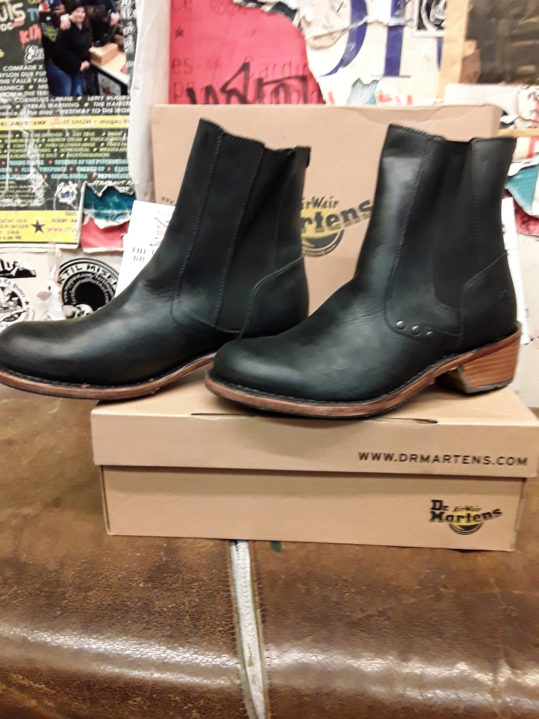 Dr Maretens, size UK7, Black Jolie Rivet Ladies Chelsea Boots