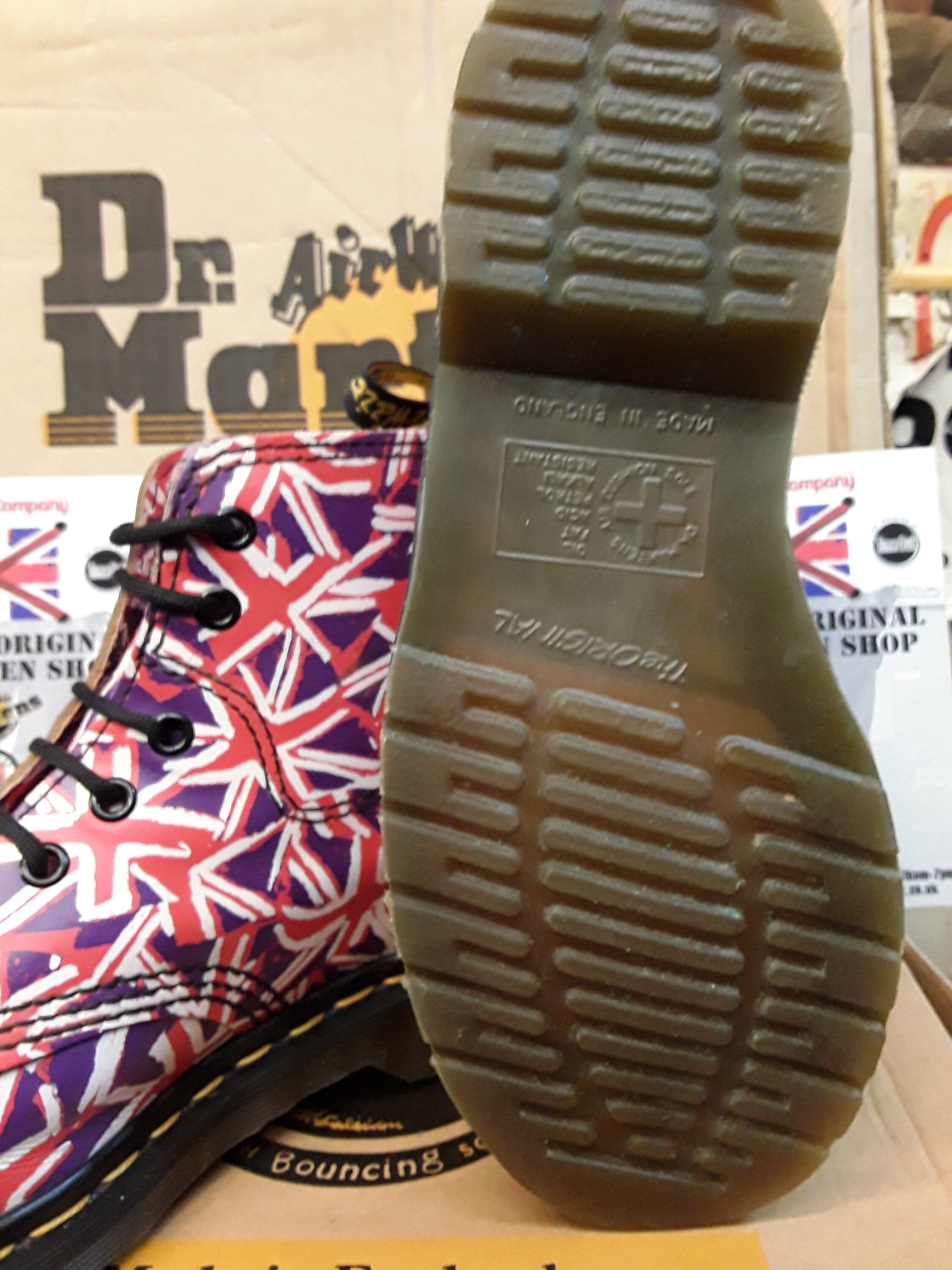 Dr Martens Vintage Union Jack flag design 6 hole boot, Made in England ...