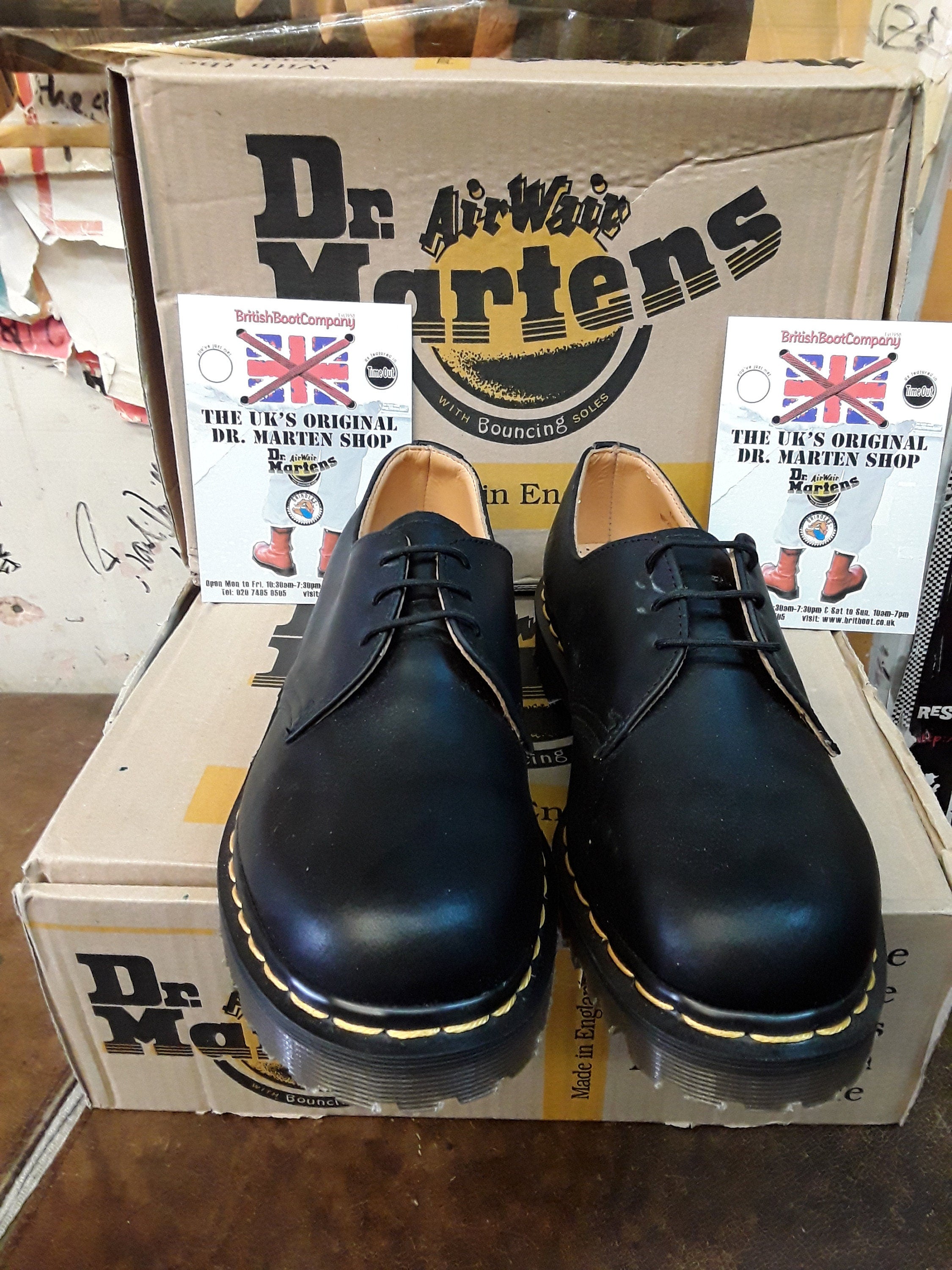 Dr Martens 1461z Ben Black Greasy Made in England Size 7