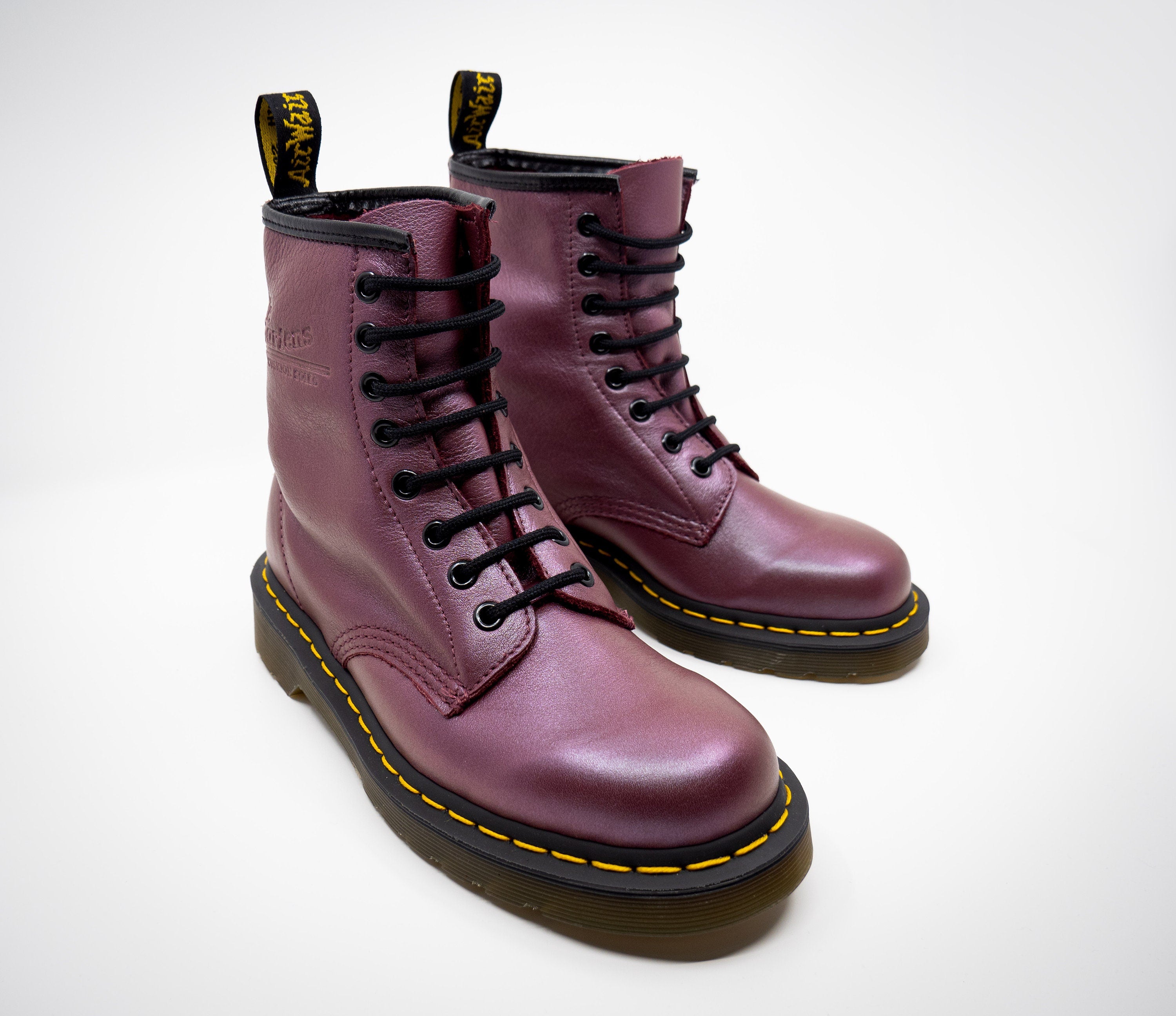 Dr Martens 1460, Ankle Boots, Rose Metallic Boots, Satin Silk Leather