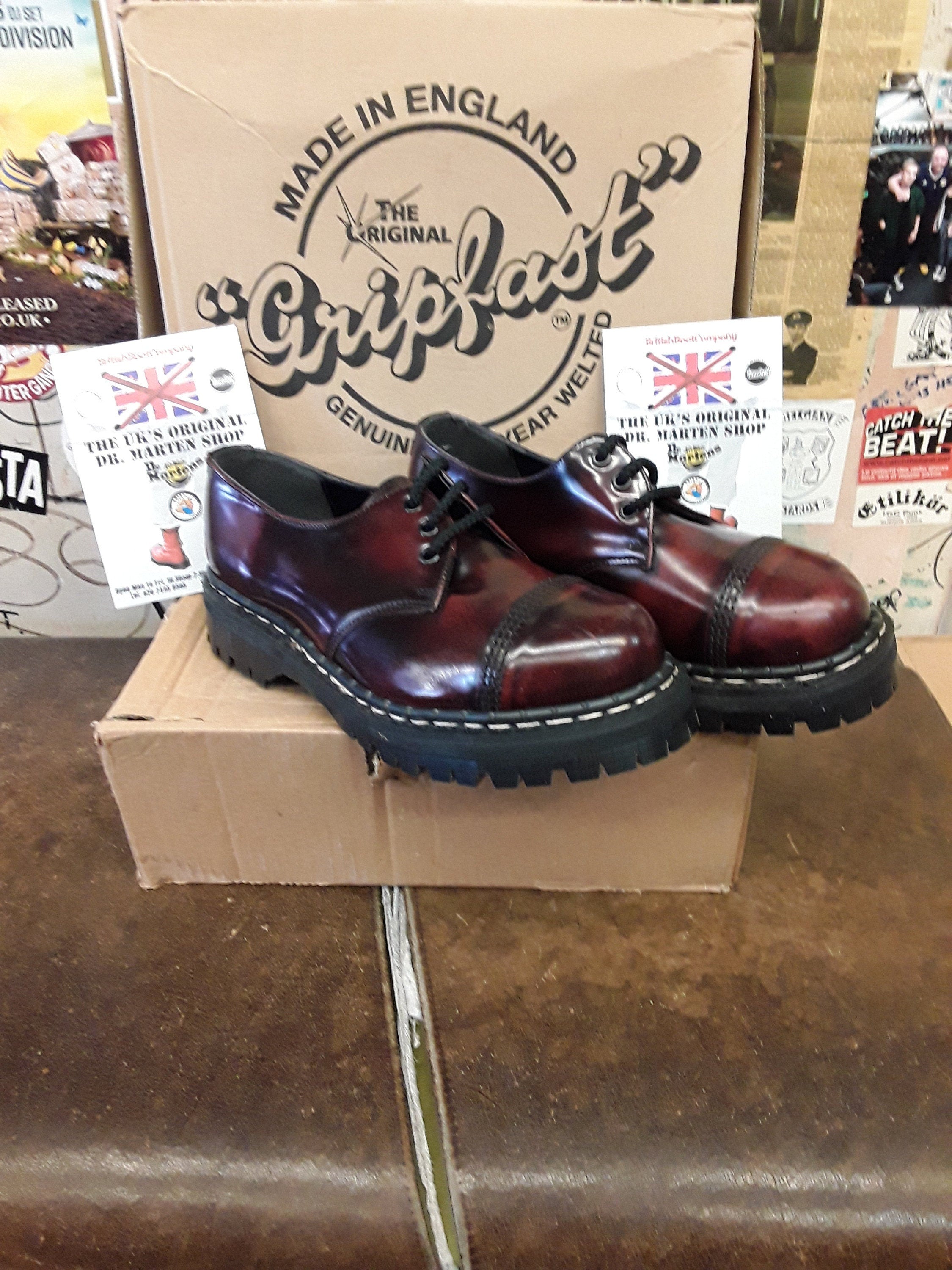 Gripfast Vintage 90's, Size UK8, Made in England, Steel Toe Cap 3 Eye ...