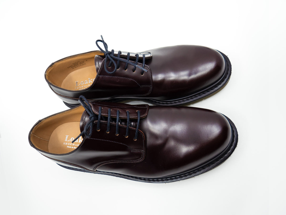 Loake Burgundy Shoes, Made in England, Classic Leather Gibson 5 Eyelet ...