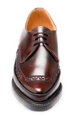 GEORGE COX - BURGUNDY RUB OFF INTERLACE GIBSON SHOE (4065)(3 EYELET)