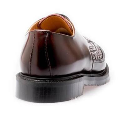 GEORGE COX - BURGUNDY RUB OFF INTERLACE GIBSON SHOE (4065)(3 EYELET)